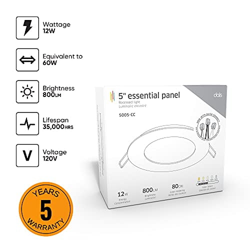 DALS 5 Inch Round Recessed Panel Light with Junction Box/Driver | CCT ...