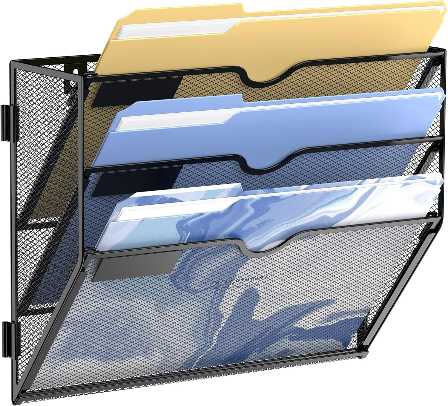 DALTACK 3-Tier Wall File Organizer, Mesh Hanging File Organizer, Mail ...