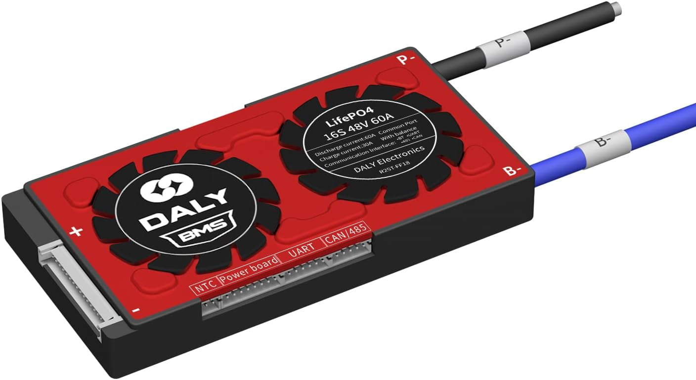 DALY Smart BMS 16S 48V LifePO4 PCB Protection Board with Balance Leads ...