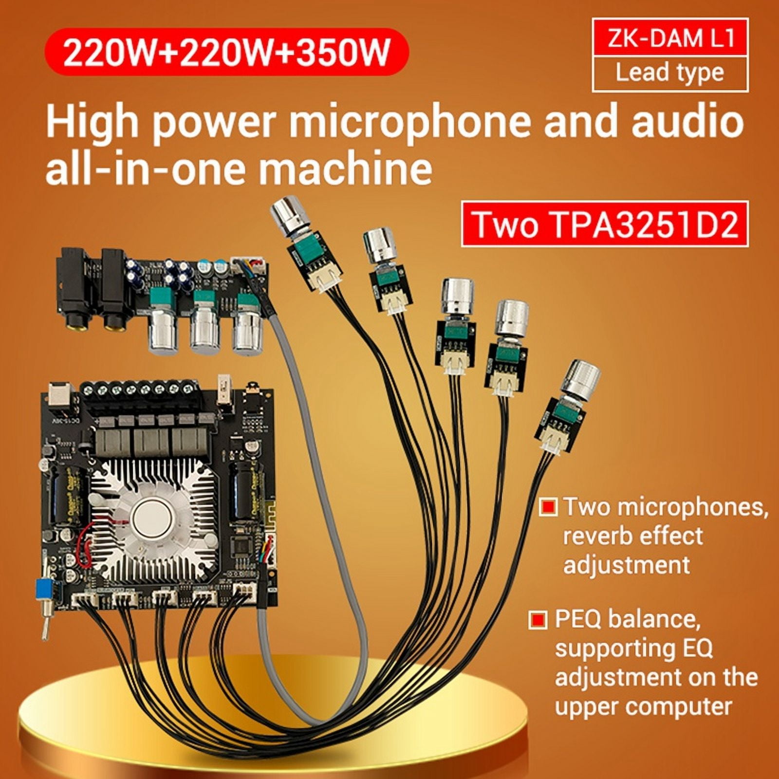 -DAM L1 Digital Power Amplifier Board Stereo 2X220W&350W Subwoofer ...