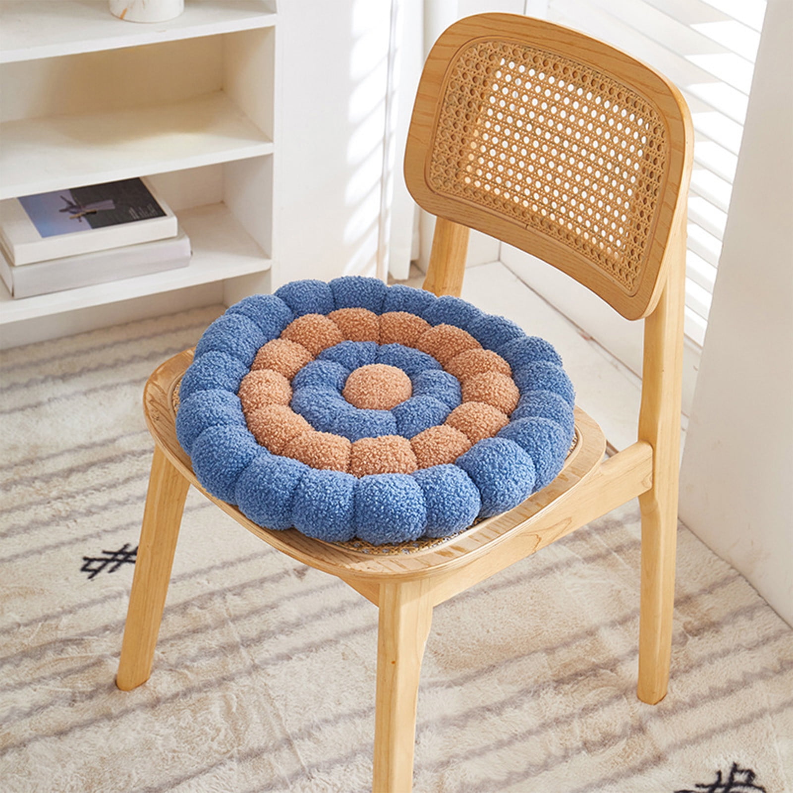 DAMAI 15.7 Inch Small Mantou Cushion,Round Flower Weaving Floor ...