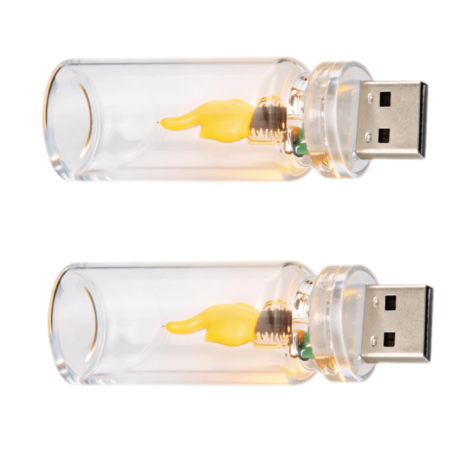 DAMAI 2 Pcs USB Flame Ambiance Night Light for Car, Flicker Flame Led ...