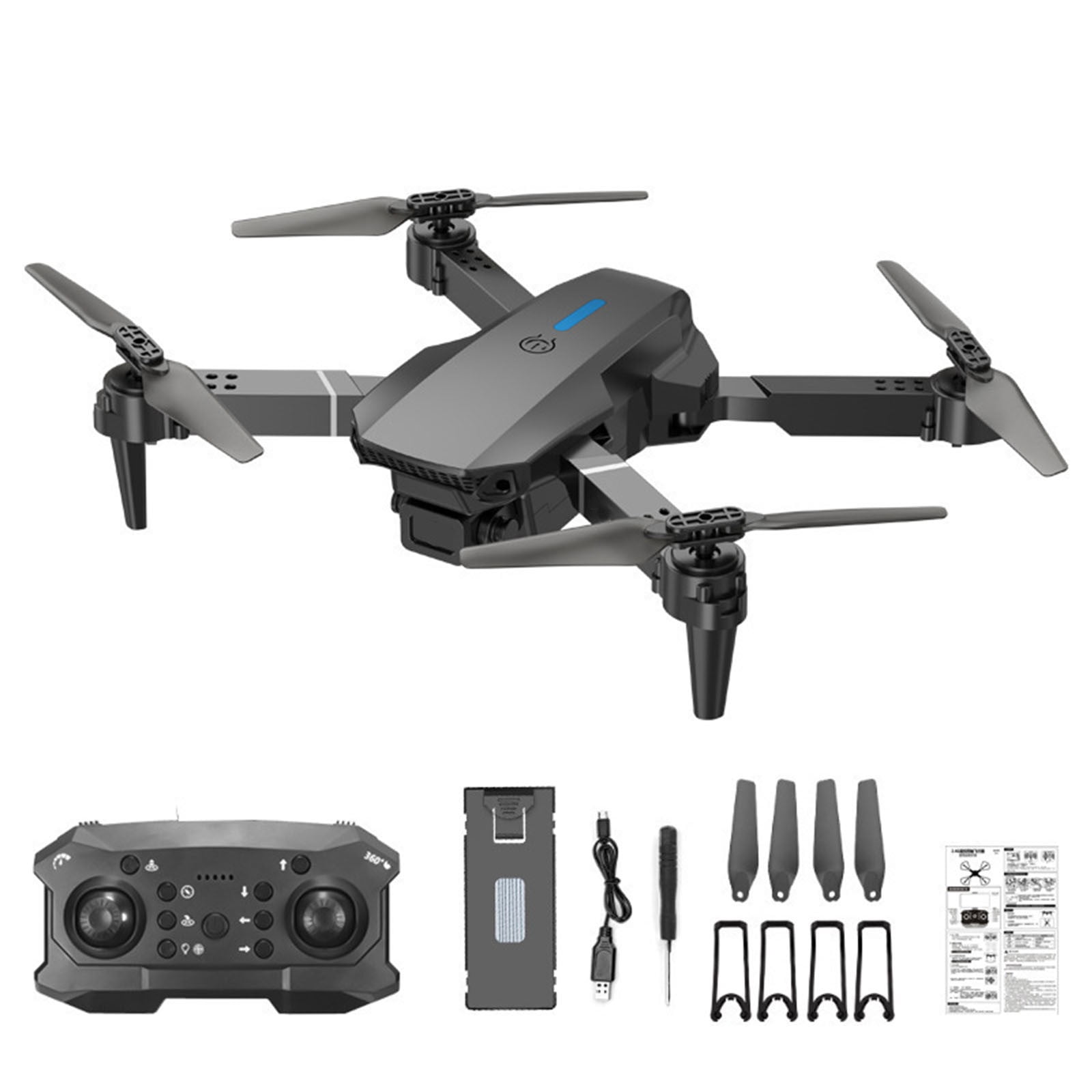 Foldable 4K Camera Drone, RC Quadcopter, Long Battery Life - Walmart ...