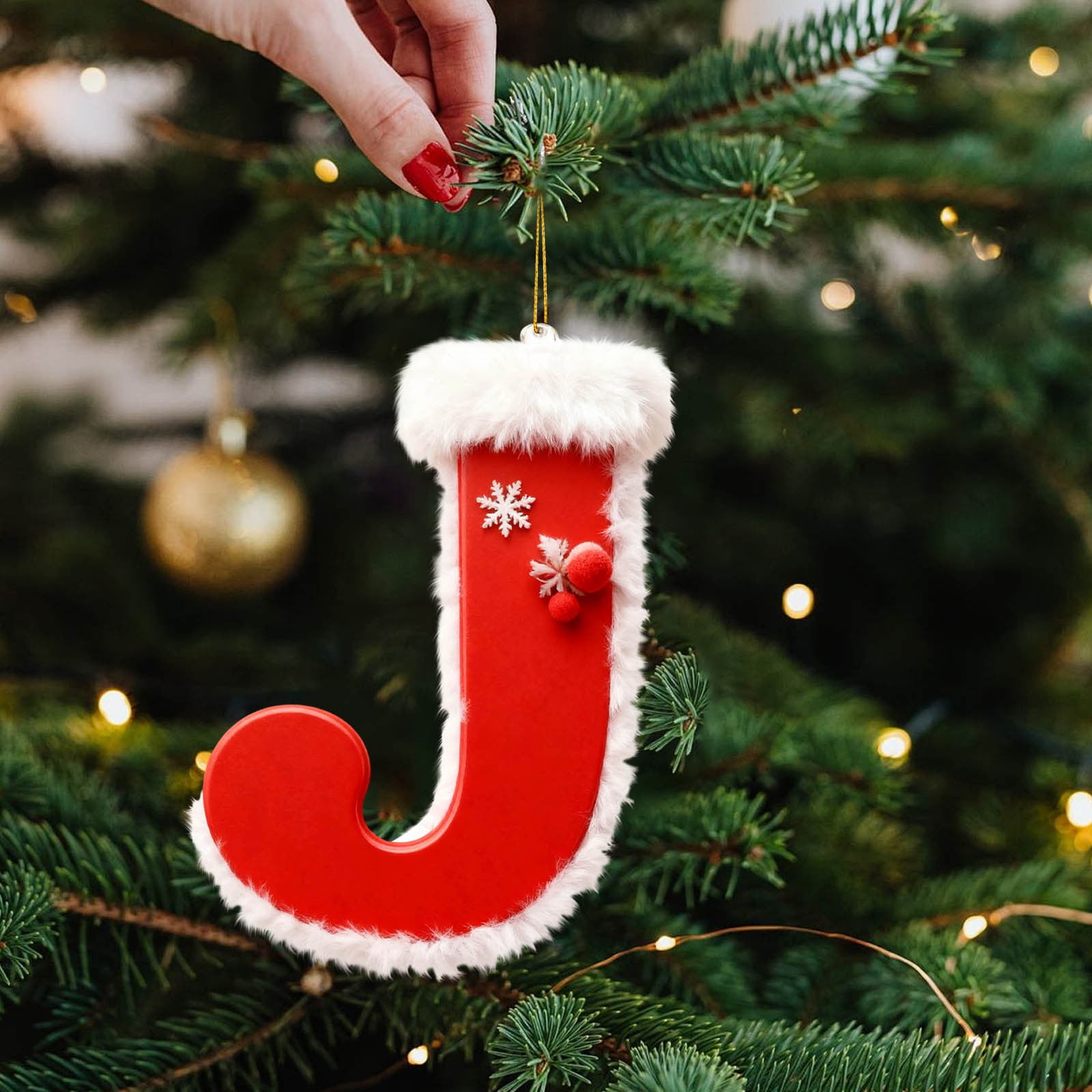 DAMAI 26 Letter Christmas Tree Hanging Pendant With Snowflakes, 2025 ...