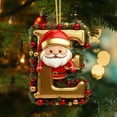DAMAI 26 Letter Gold Christmas Ornaments With Cartoon Santa Claus- 2D ...