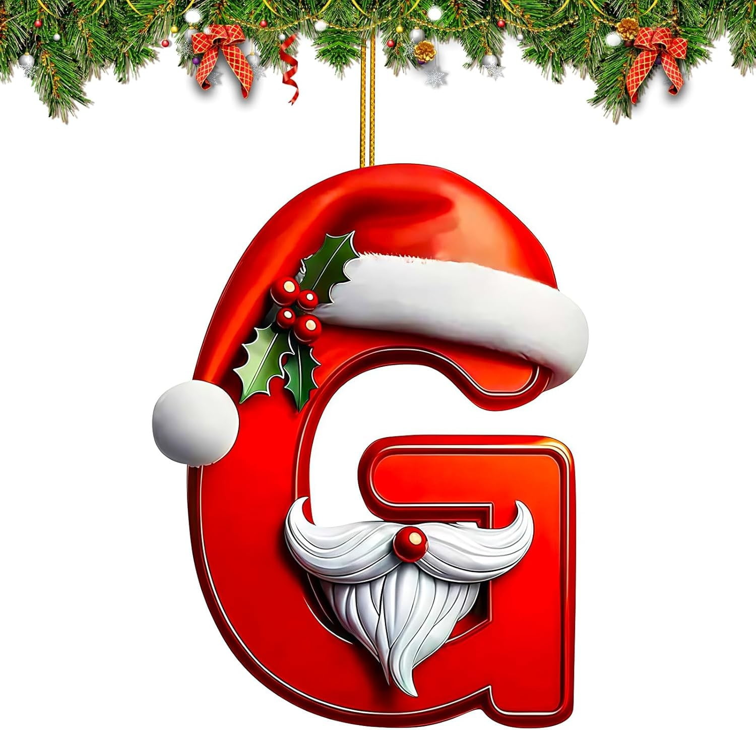 DAMAI 26 Pcs White-Bearded Gnomes Alphabet Ornaments for Christmas Tree ...