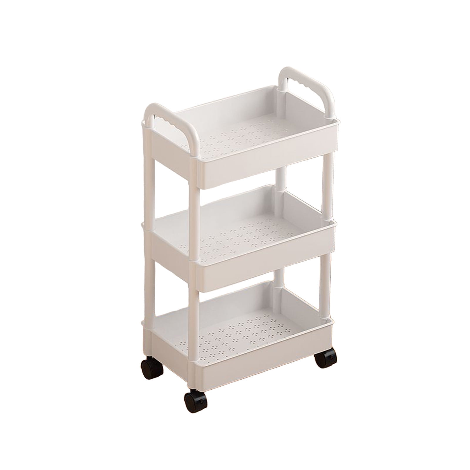 DAMAI 3 Tier Rolling Cart, Utility Storage Organizer Kitchen Trolley ...