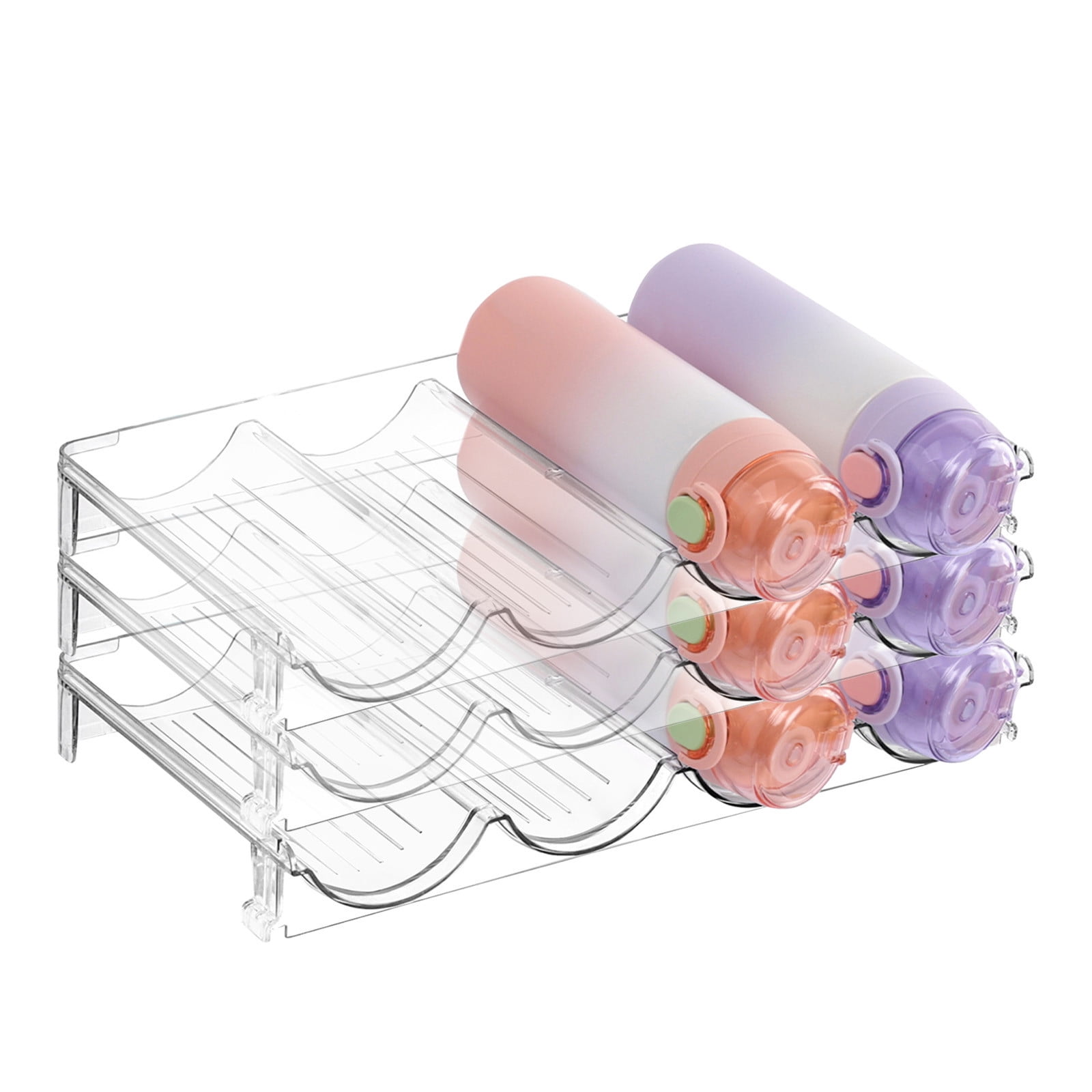 DAMAI 3 Tiers Water Bottle Organizer, Four-compartment Plastic Water ...