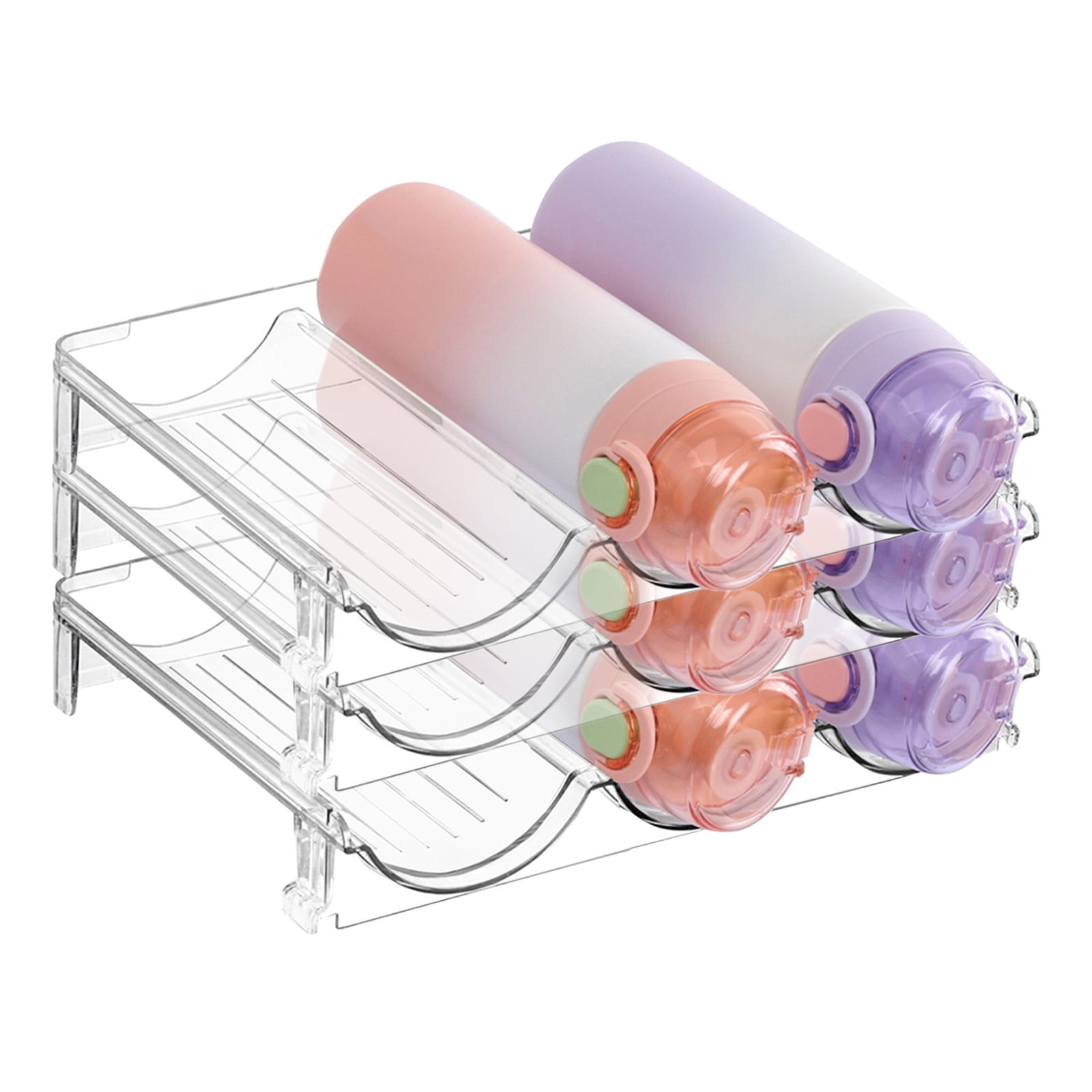 DAMAI 3 Tiers Water Bottle Organizer, Three-compartment Plastic Water ...