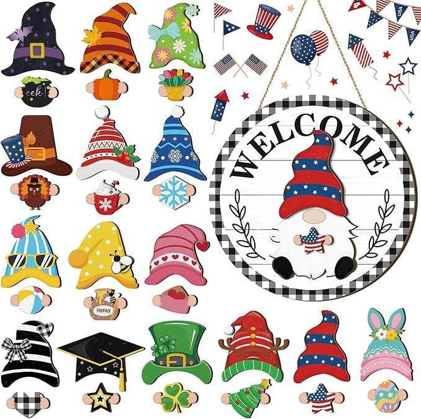 DAMAI 35 Pcs Interchangeable Welcome Sign Gnome Sign, Welcome Sign with ...