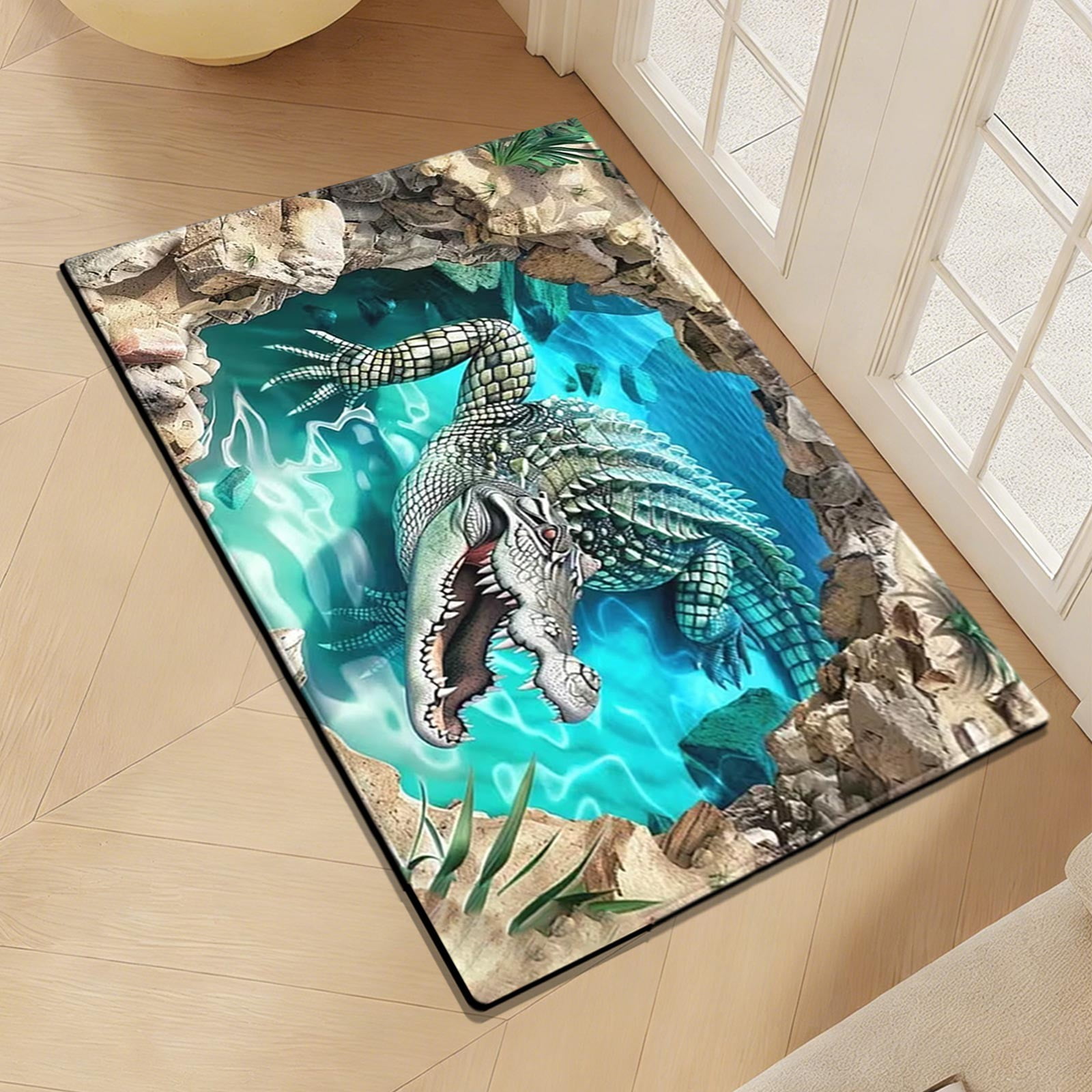 DAMAI 3D Optical Illusion Rug - Realistic Trap Visual Effect Carpet ...