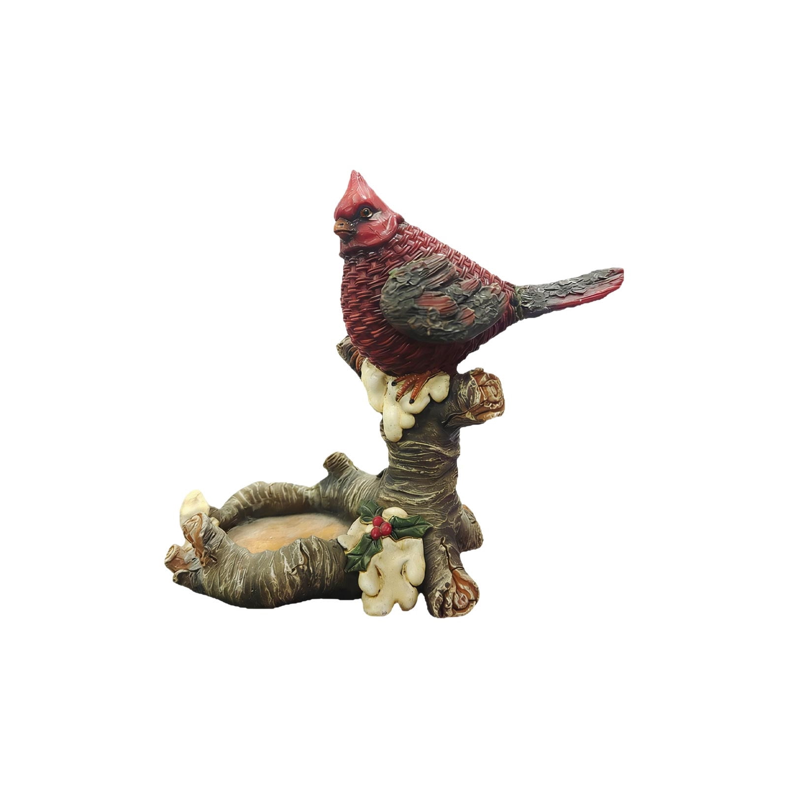 DAMAI 5.8 Inch Red Sparrow Bird Figurine, Perched on a Branch ...