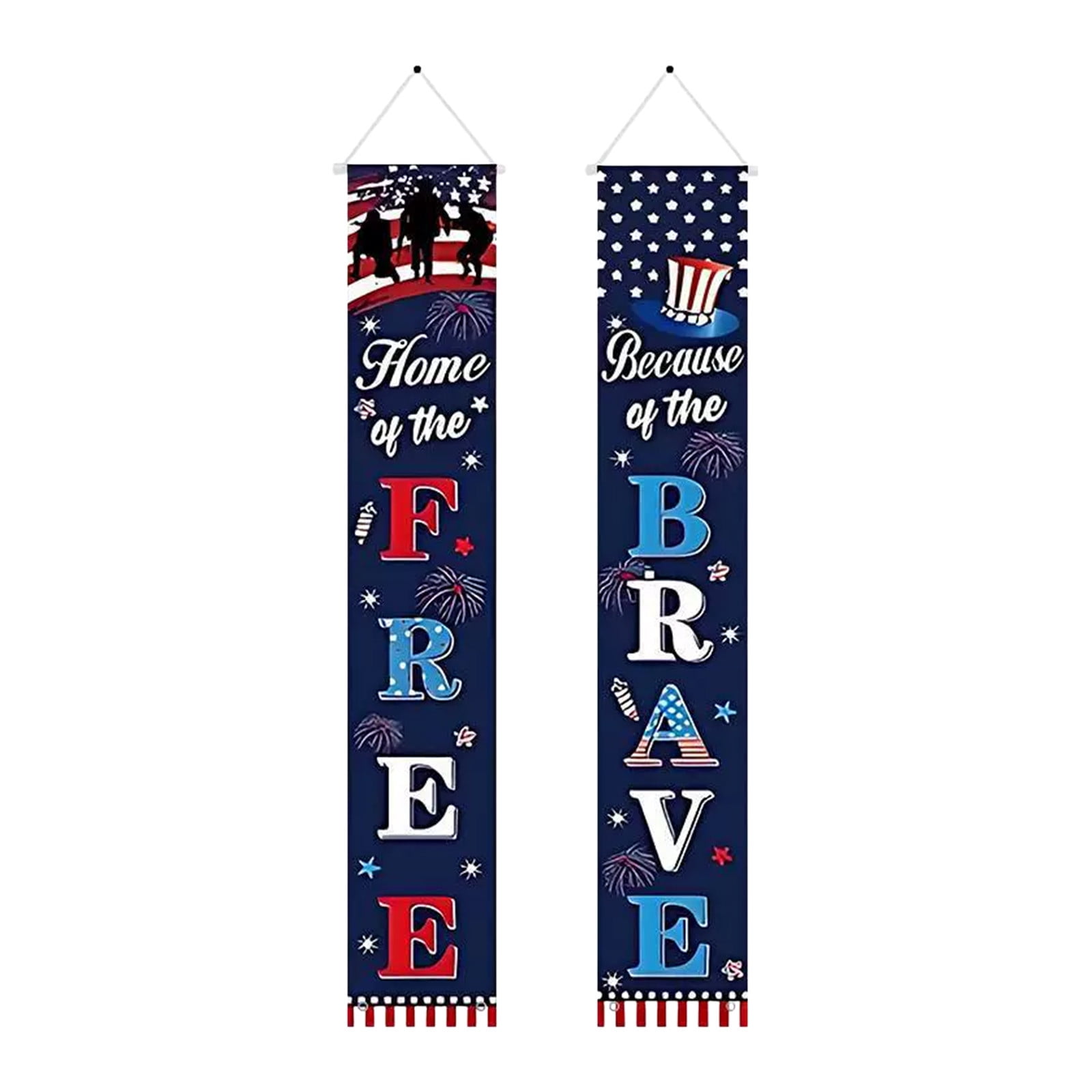 DAMAI American Flag Patriotic Soldier Porch Sign Banners,Patriotic ...