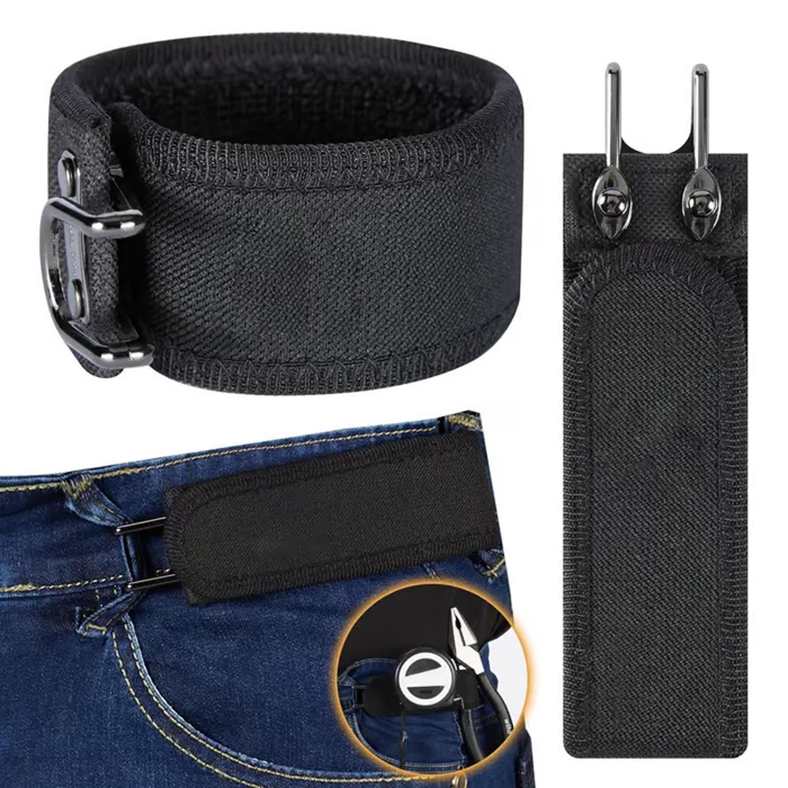 DAMAI Buckleless Belt Hook, Metal Hook Elastic Belt, Unisex Buckless No ...