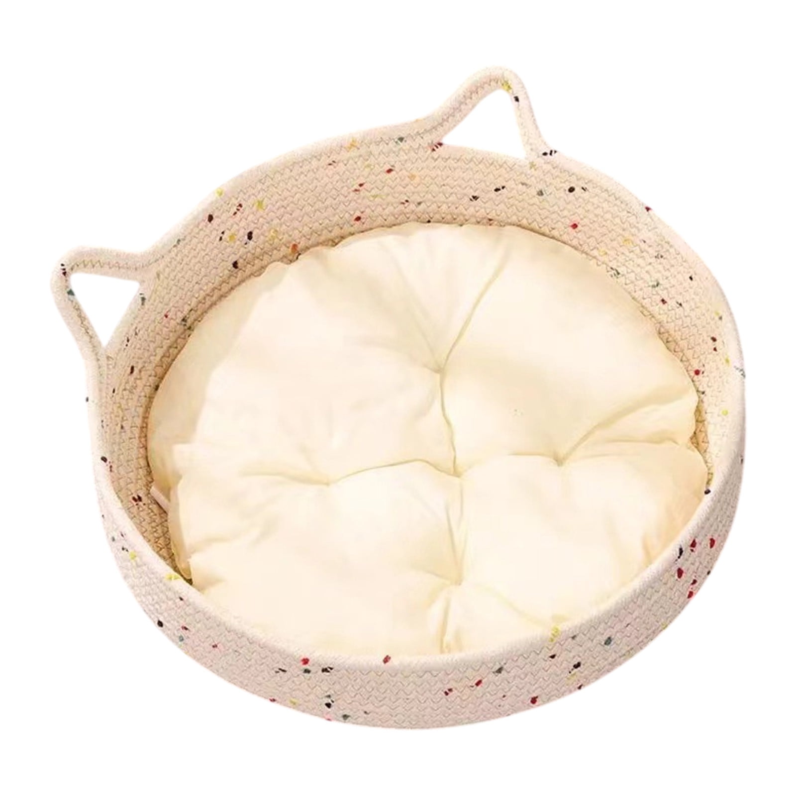 DAMAI Cat Basket Bed Large Round Rattan Woven Beds,Four Seasons ...