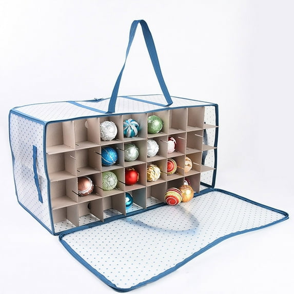 DAMAI Christmas Ornament Storage Box with Adjustable Dividers, Easy ...