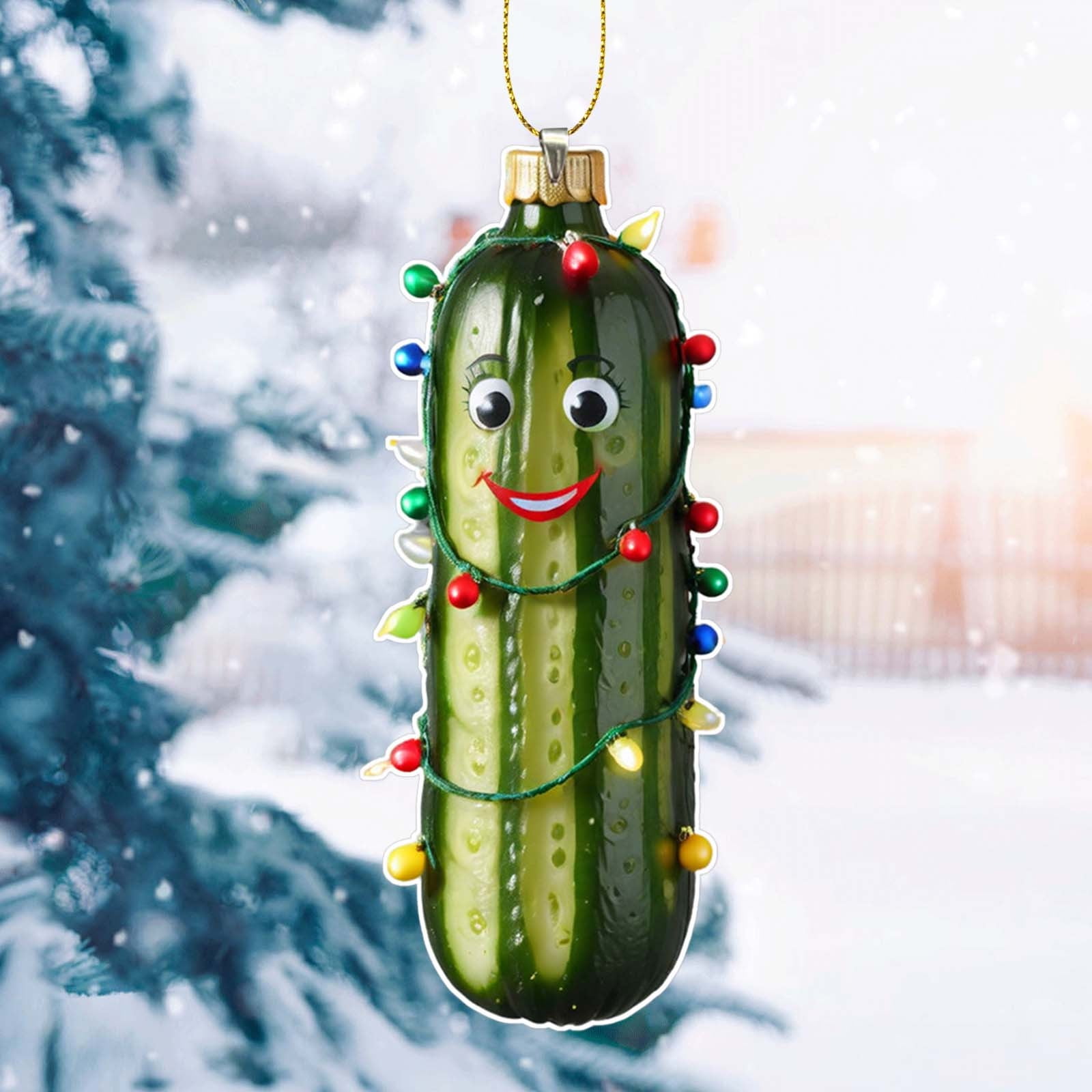 DAMAI Christmas Pickle Theme Hanging, Christmas Mini Cucumber Pendant ...
