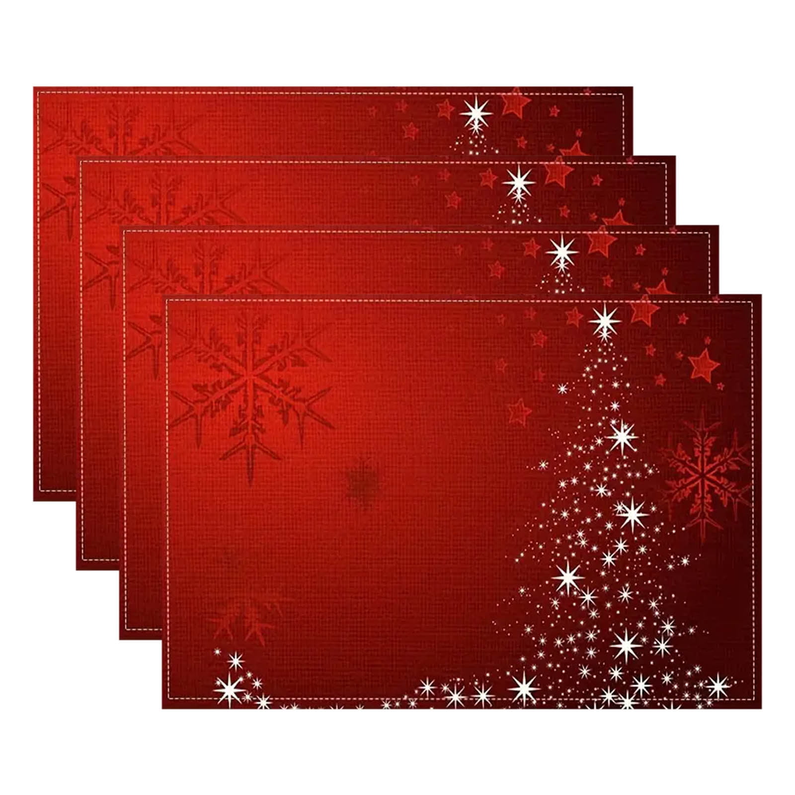 DAMAI Christmas Placemats Table Placemats Set of 4, 12x18 in Seasonal ...
