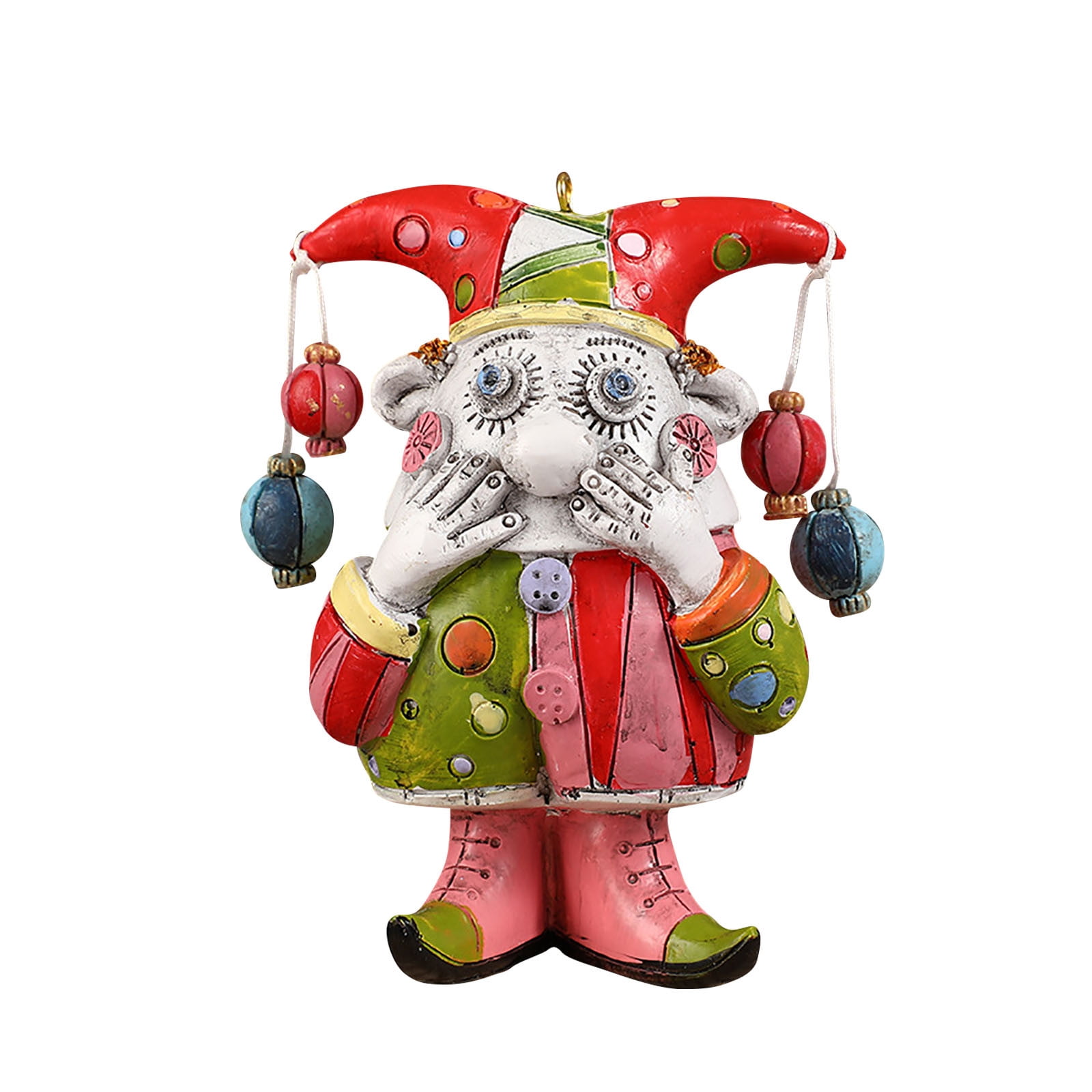 DAMAI Colorful Resin Jester Bell Figurines,Hand-Painted Colorful Jester Bell, Interesting Jester ...