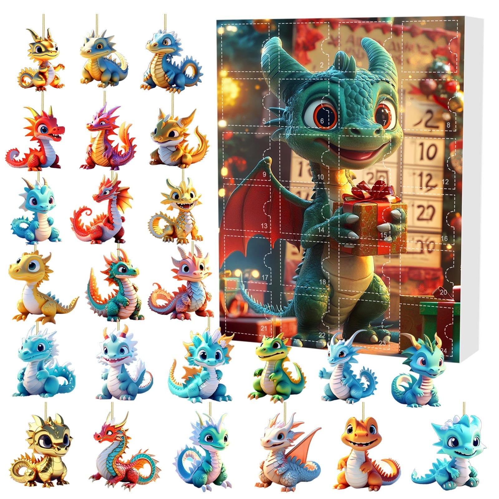 DAMAI Dragon Advent Calendar 2025-24 Days Christmas Countdown Calendars ...