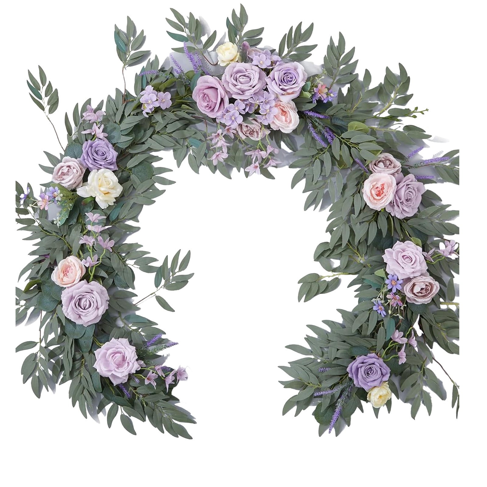 DAMAI Fall Flower Garland - 6FT Eucalyptus & Rose,Handcrafted ...
