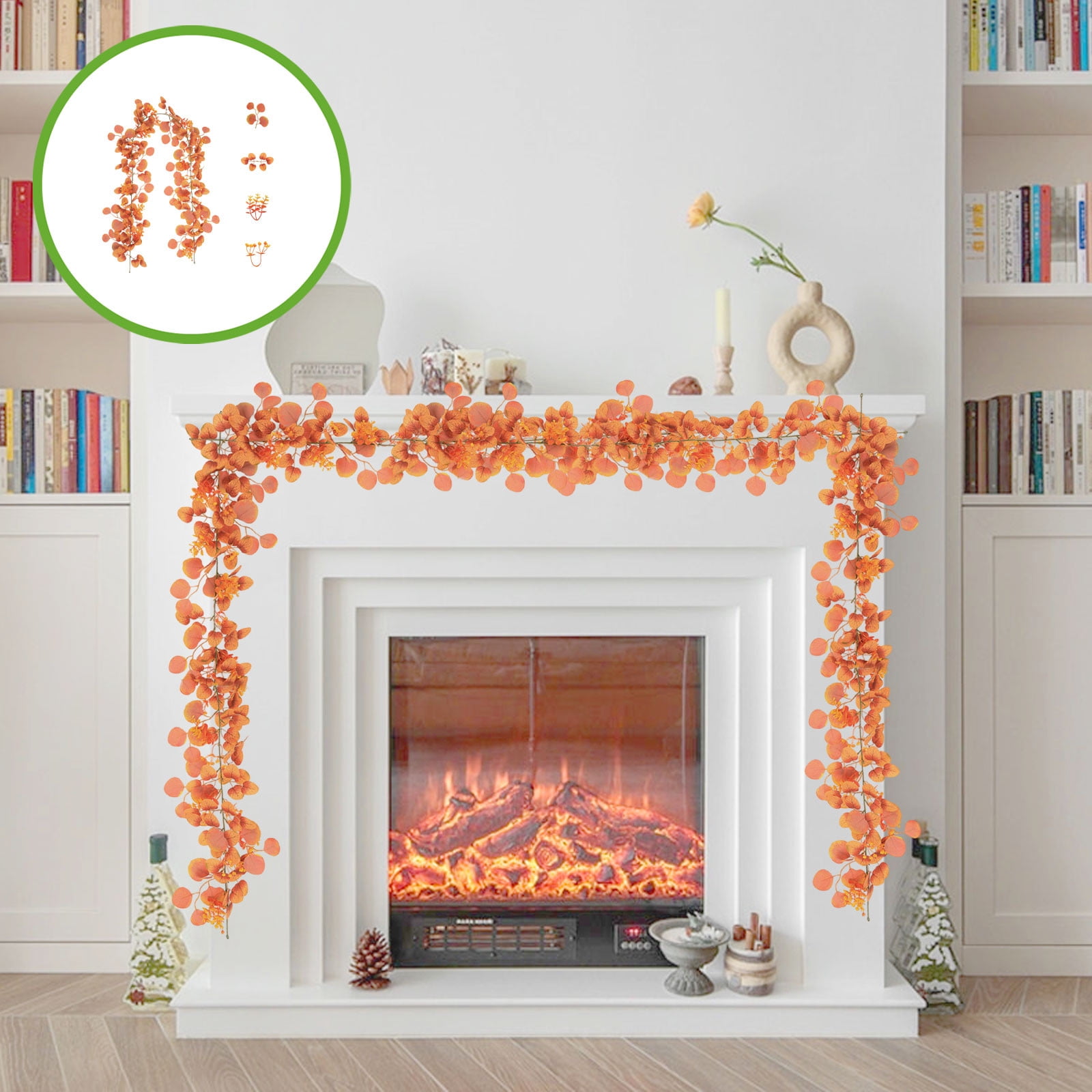 DAMAI Fall Maple Leaves Garland for Mantel, 5.7 Ft Autumn Vine for ...