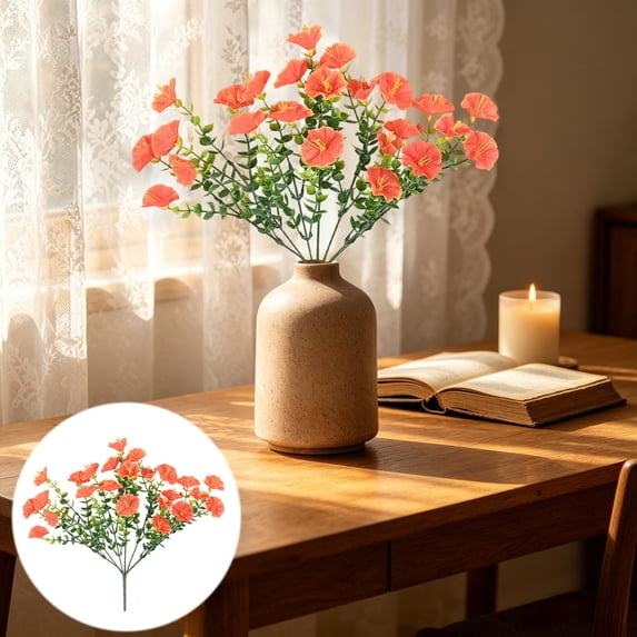DAMAI Faux Trumpet Flowers Bushes, Artificial Trumpet Flowers Bushes ...