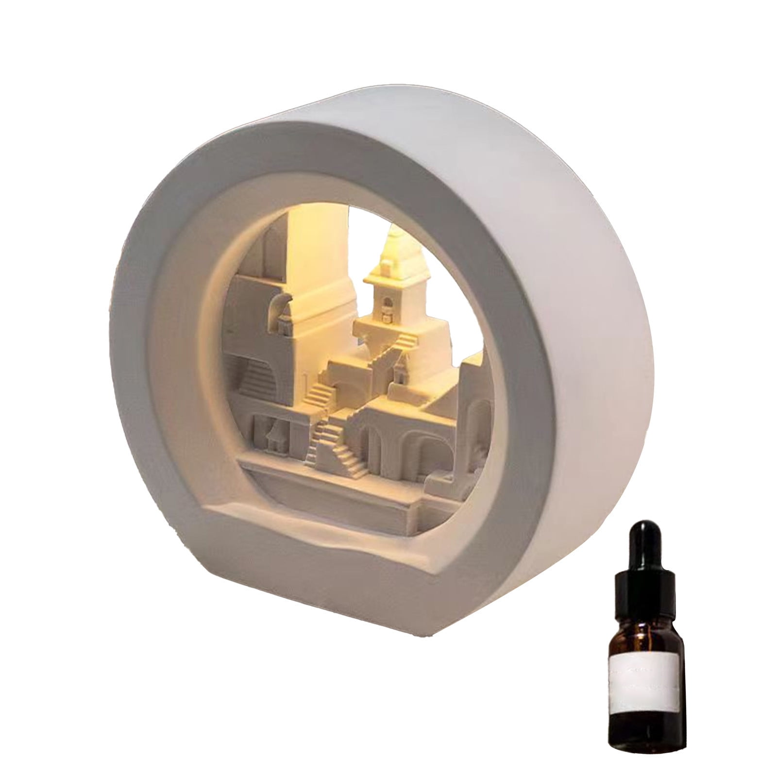 DAMAI Flameless Aroma Diffuser Lamp, Stone Ornament Diffuser, Viewing ...