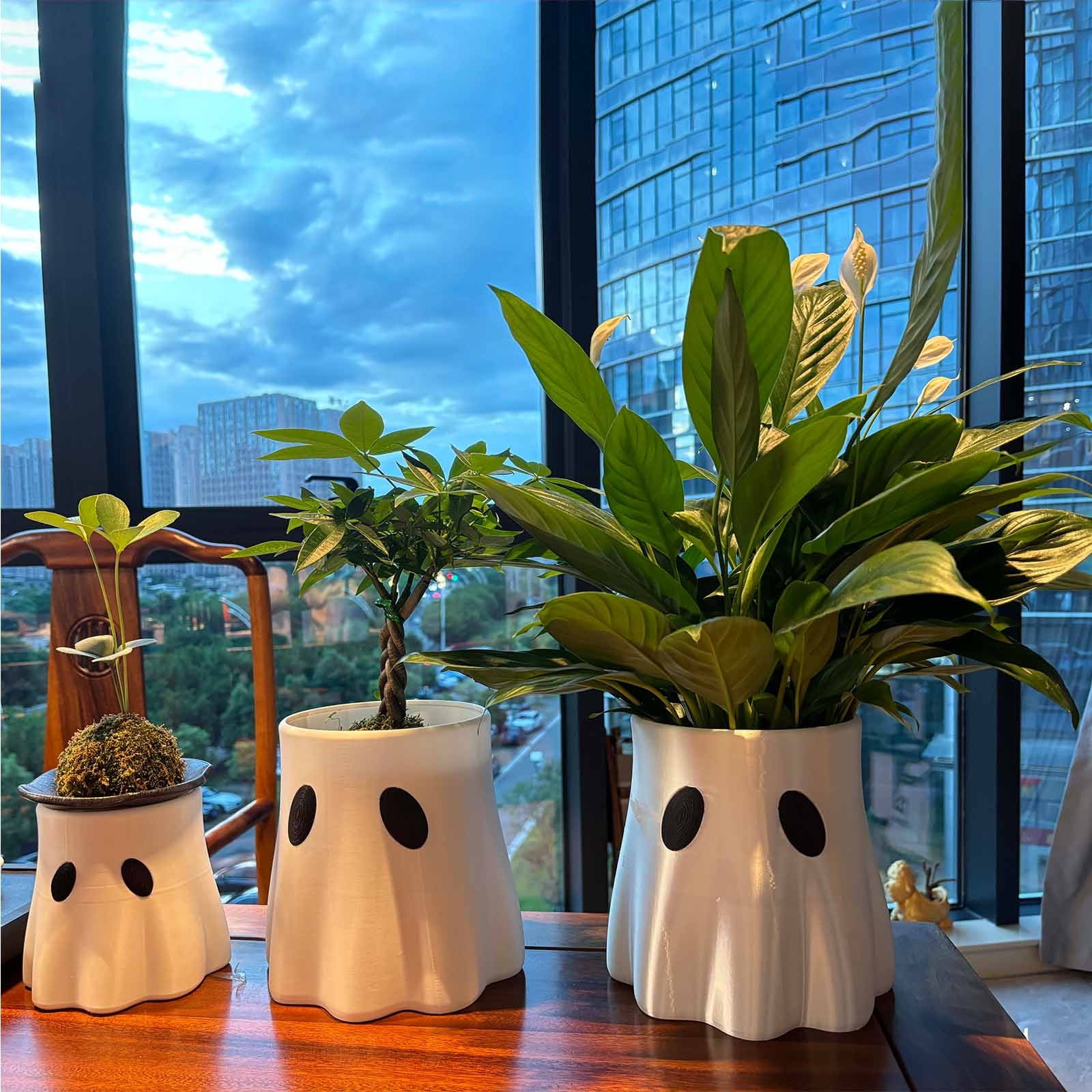 DAMAI Ghost Buckets,Ghosts Vase,Ghost Planter,Ghosts Candy Bowl,4-in-1 ...