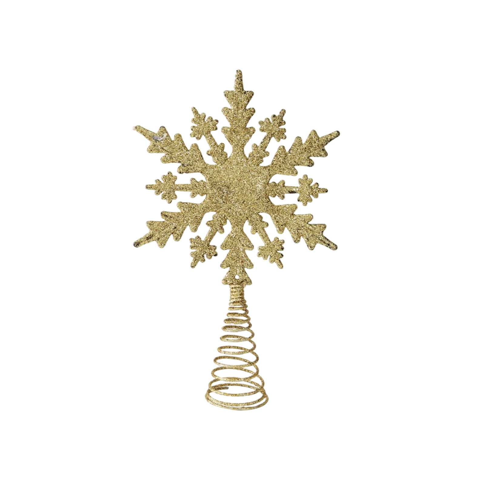 DAMAI Glittering Octagonal Christmas Snowflakes Tree Topper, 8.6 Inch ...