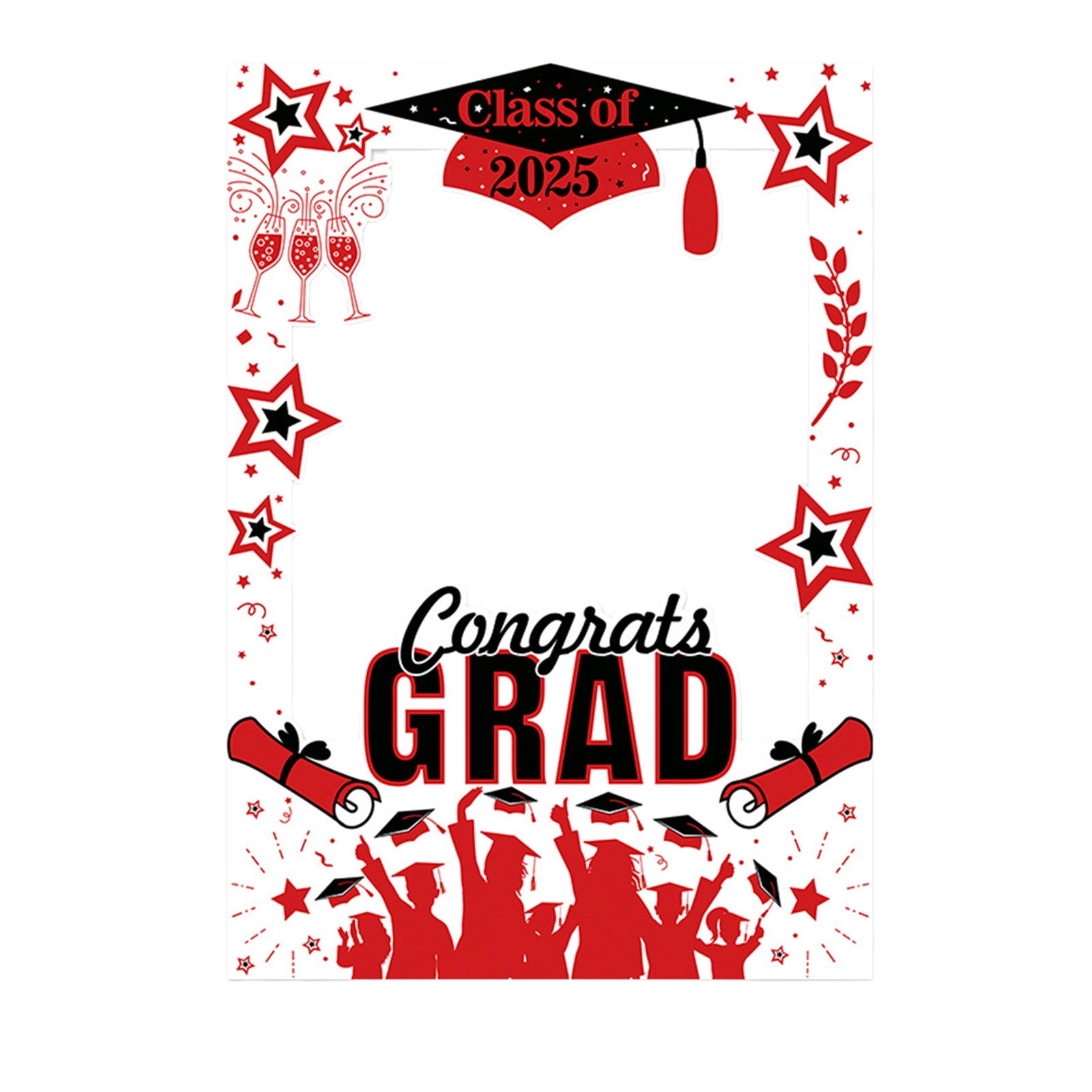 DAMAI Graduation Photo Booth Frame,Graduation Photo Booth Props Red ...