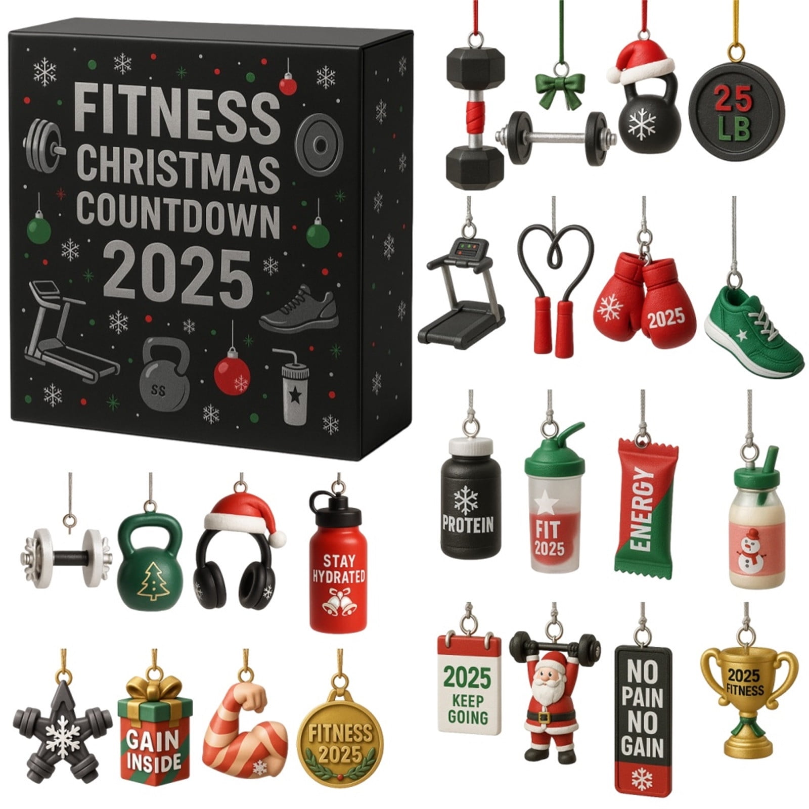 DAMAI Gym Advent Calendar 2025, 24-Day Fitness & Workout Countdown ...