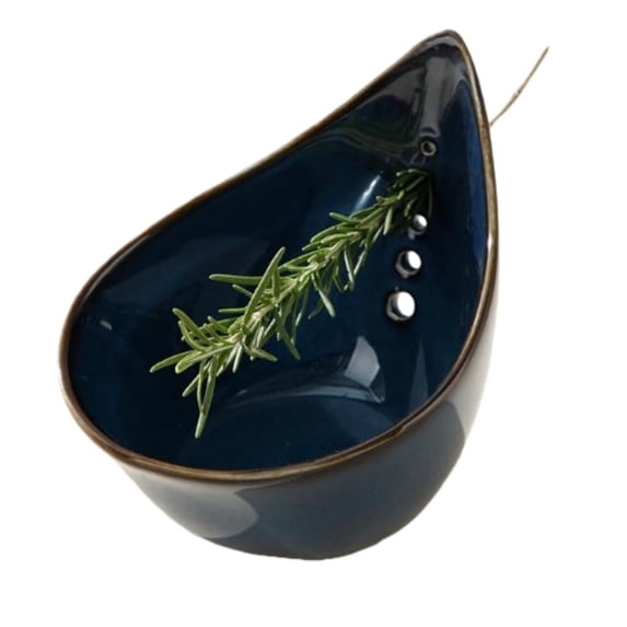 DAMAI Herb Stripper Bowl, Handmade 5-Hole Design Pottery Herb Stripper ...