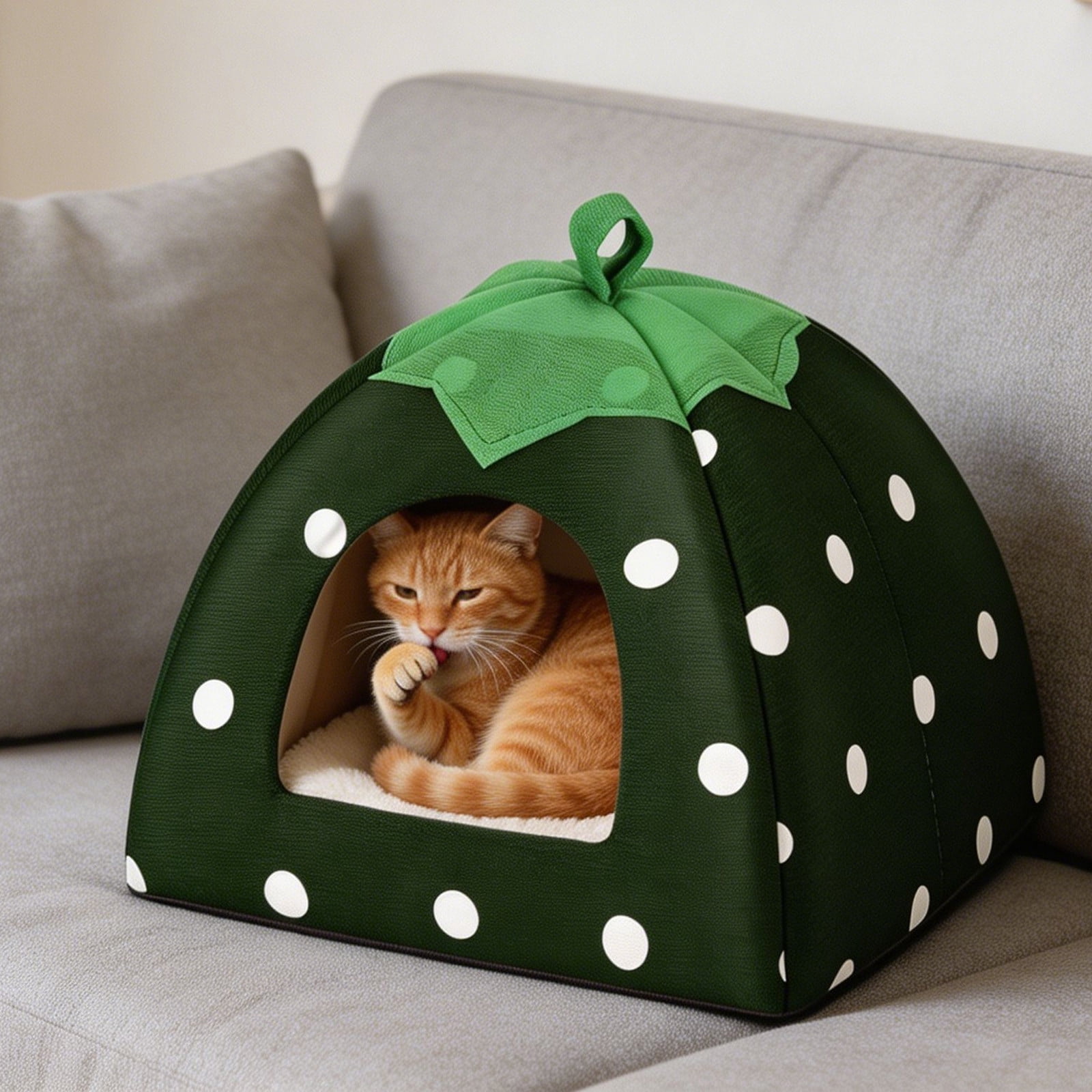 DAMAI House Type Cat Bed Dog House, 4 Seasons Removable Washable Pet ...