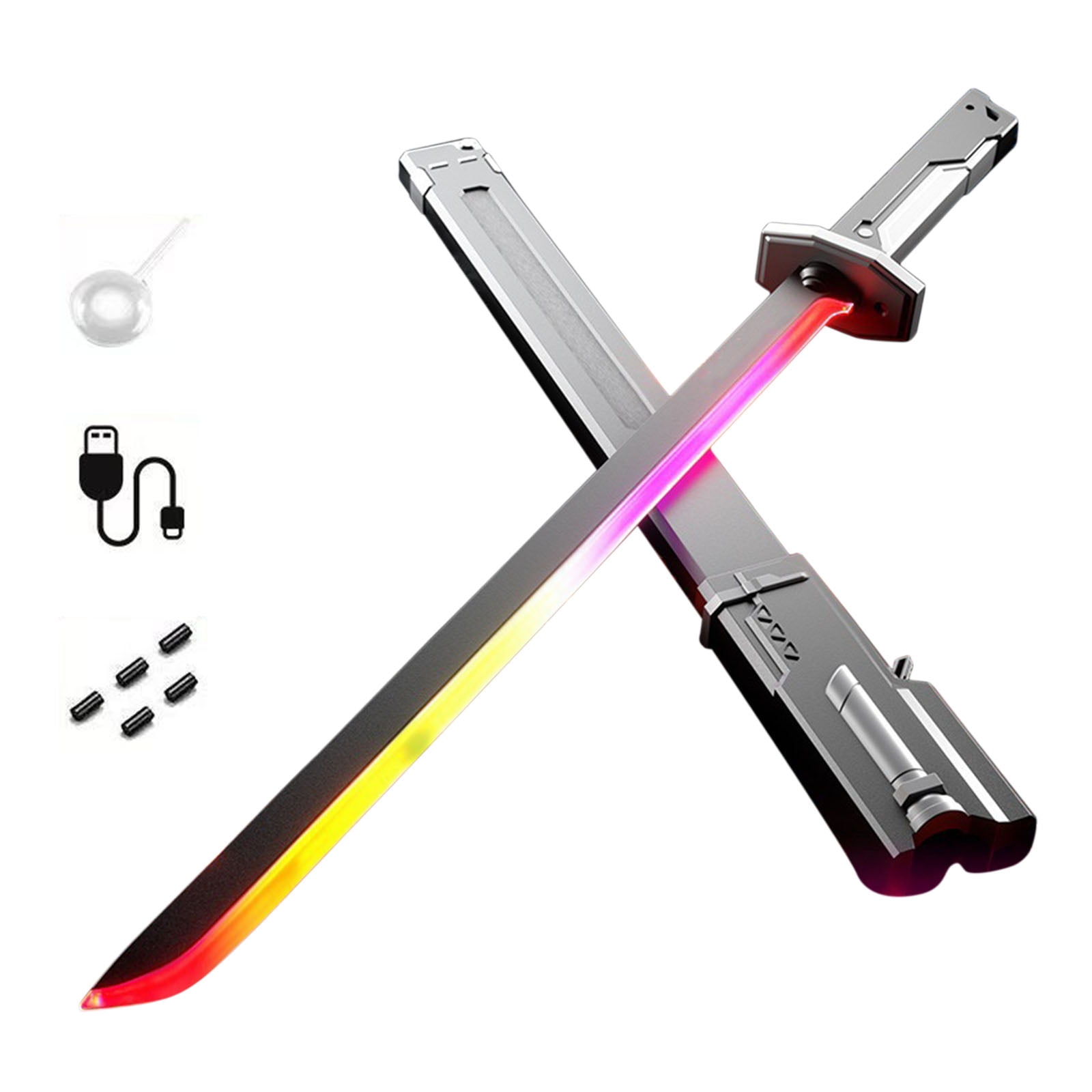 DAMAI Lightsaber 7 Color Flowing Spark Sword, 31.4 inch with Sound ...