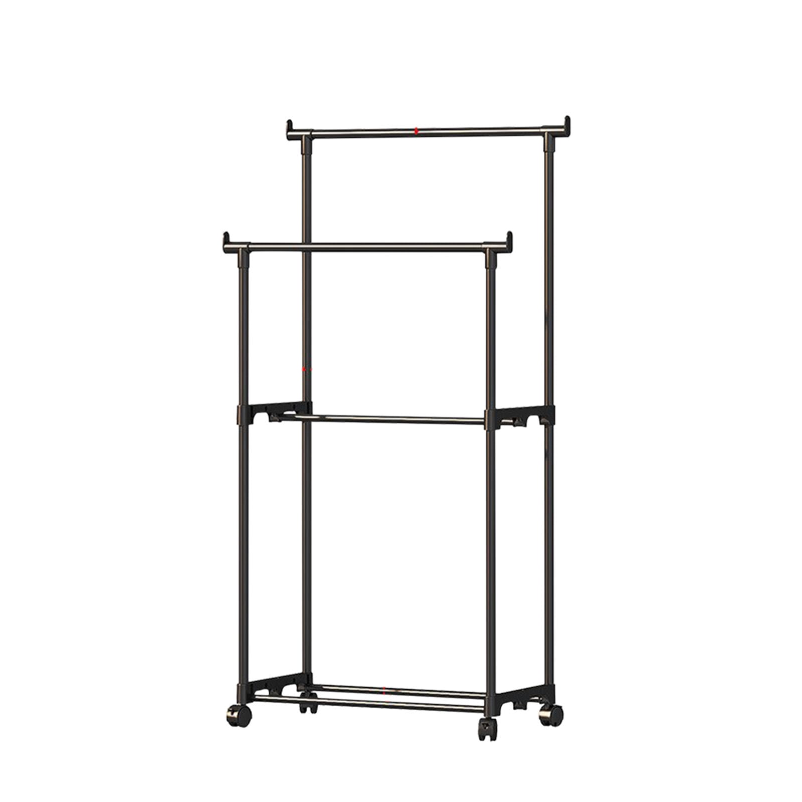DAMAI Metal Clothes Racks for Hanging Clothes Clothing Rack with Wheels ...
