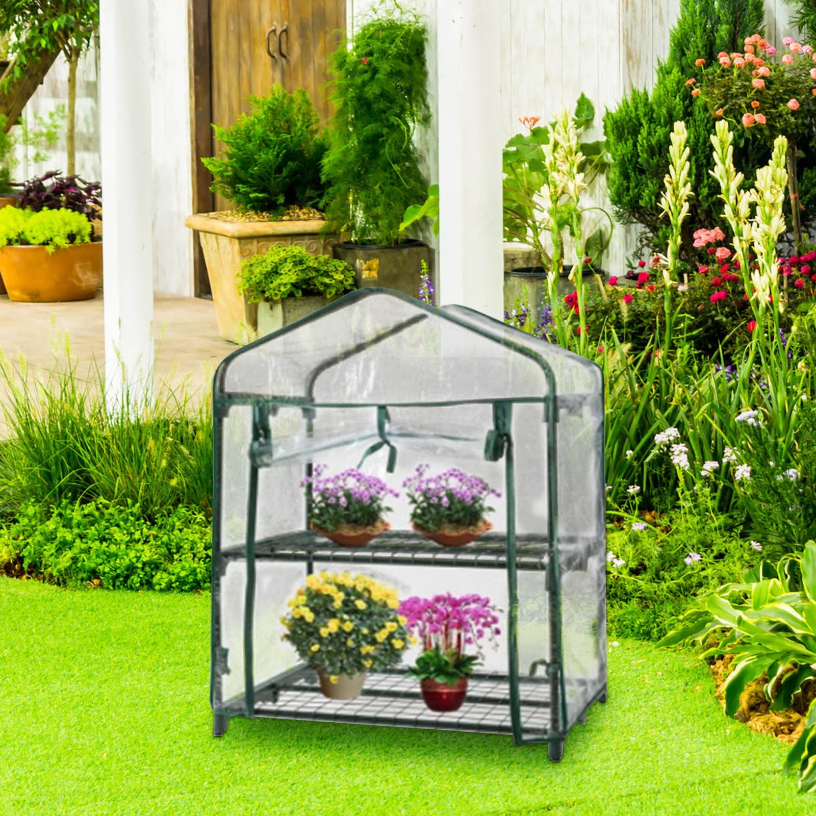DAMAI Mini Indoor Greenhouse, Small Portable Outdoor Plant Green House ...