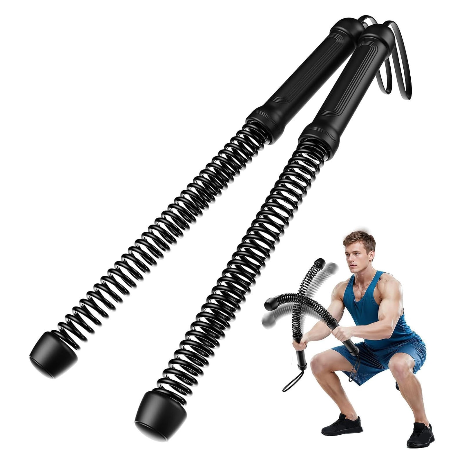 DAMAI Ropeless Battle Rope for Home Gym, Portable Workout Ropes for ...