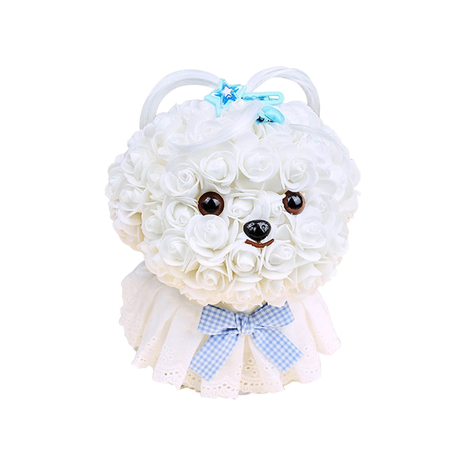DAMAI Rose 3D Dog - Fully Assembled 8.6 Inch Rose Soap Eternal Flower ...