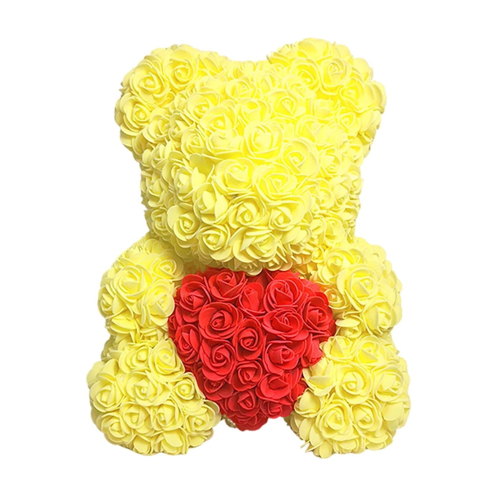 DAMAI Rose Bear Gifts for Valentines, 10 inch Handmade Rose Bear with ...