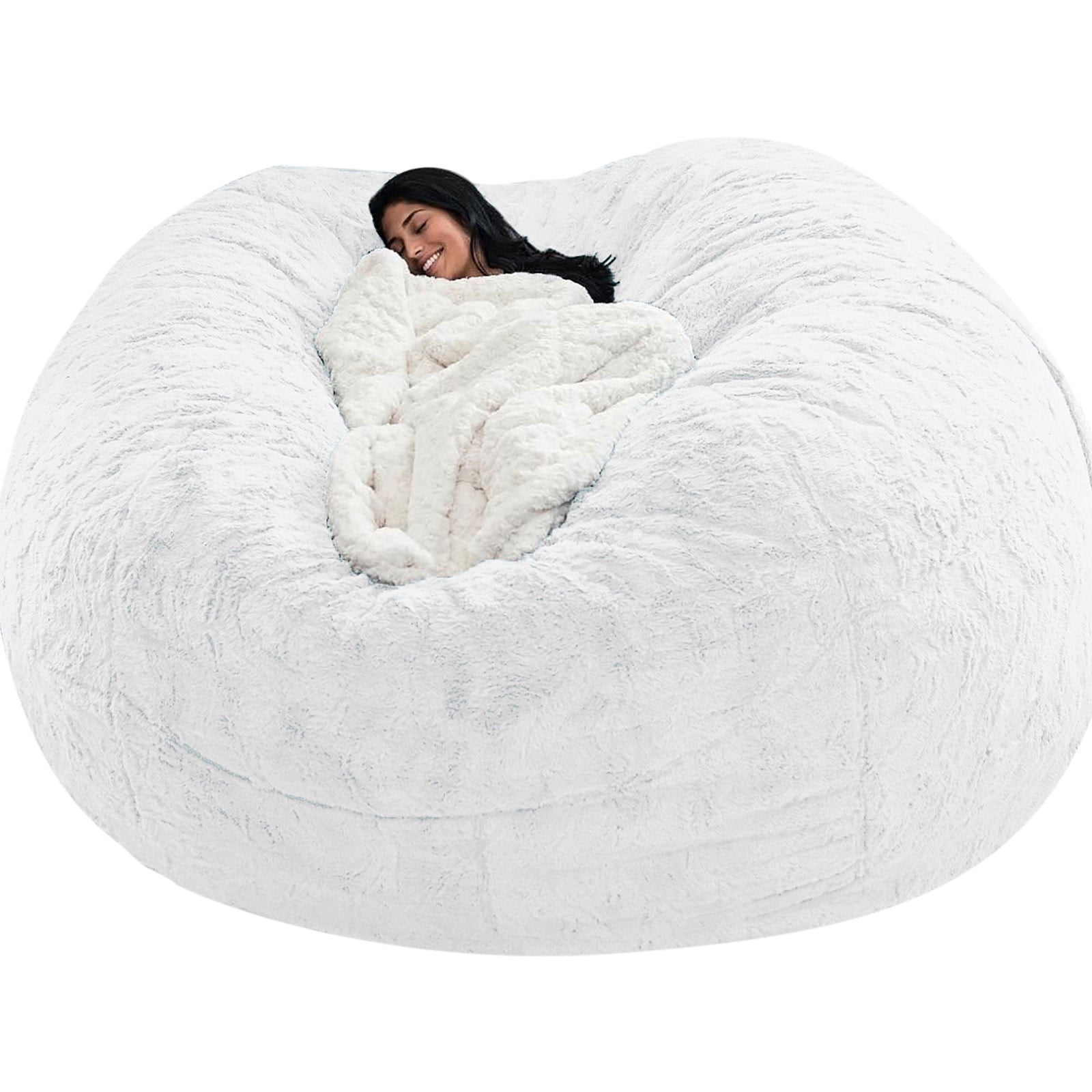 DAMAI Round Giant Bean Bag Chair Cover for Adults, Big Round Soft ...