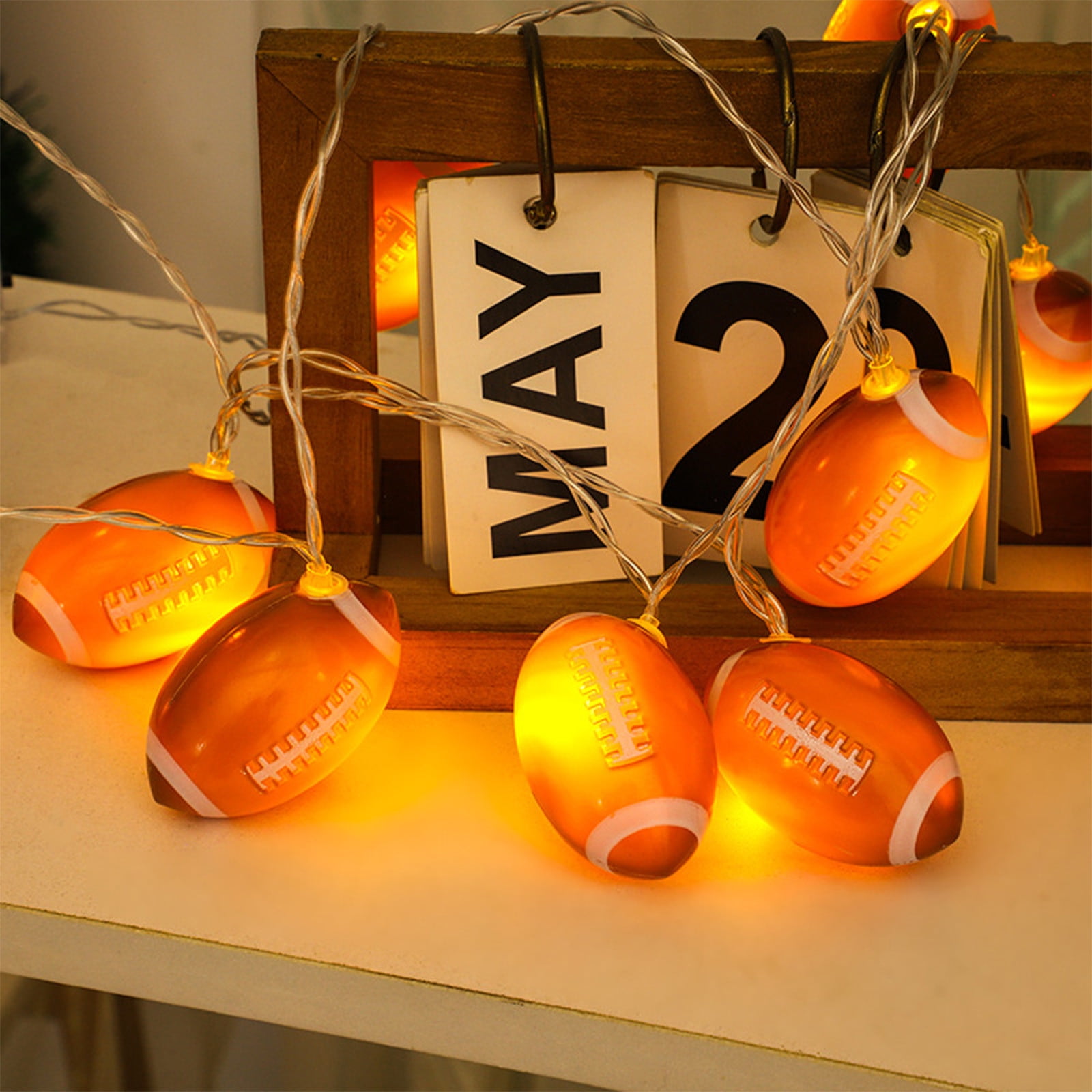 DAMAI Rugby Decor String Lights Battery Operated, 4.92 FT for Sport ...