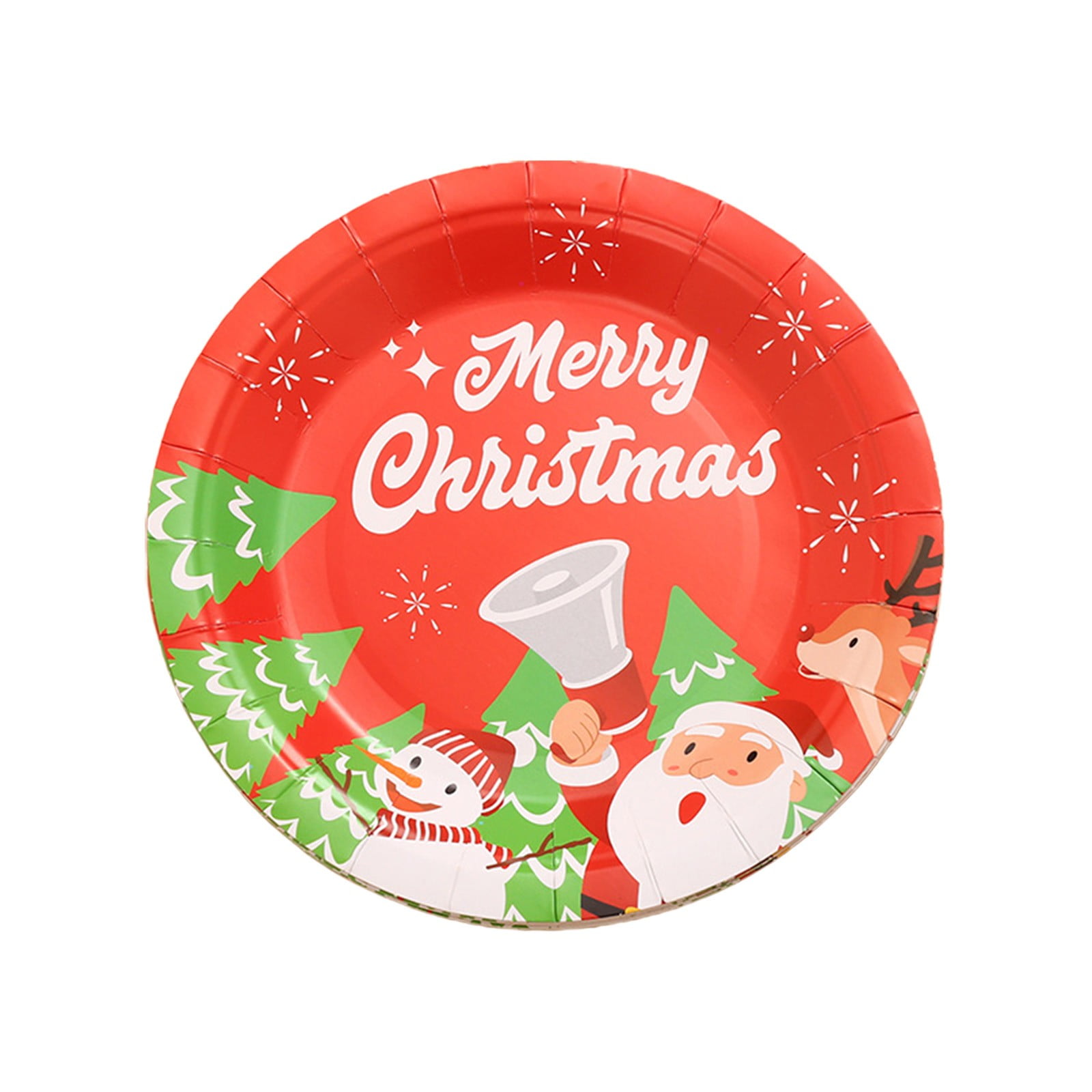 DAMAI Santa Claus Christmas Party Disposable Plates, 9"Plates Santa ...