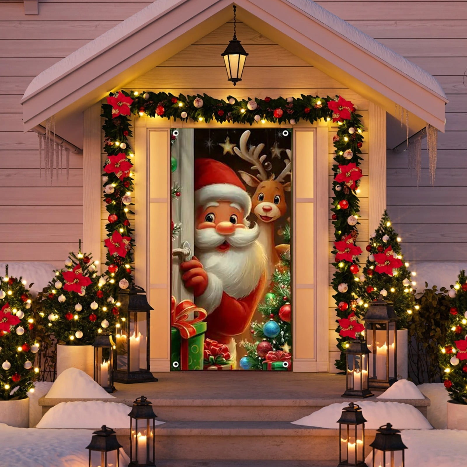 DAMAI Santa Claus Door Frame Banner, 2026 New Christmas Banner Festive ...
