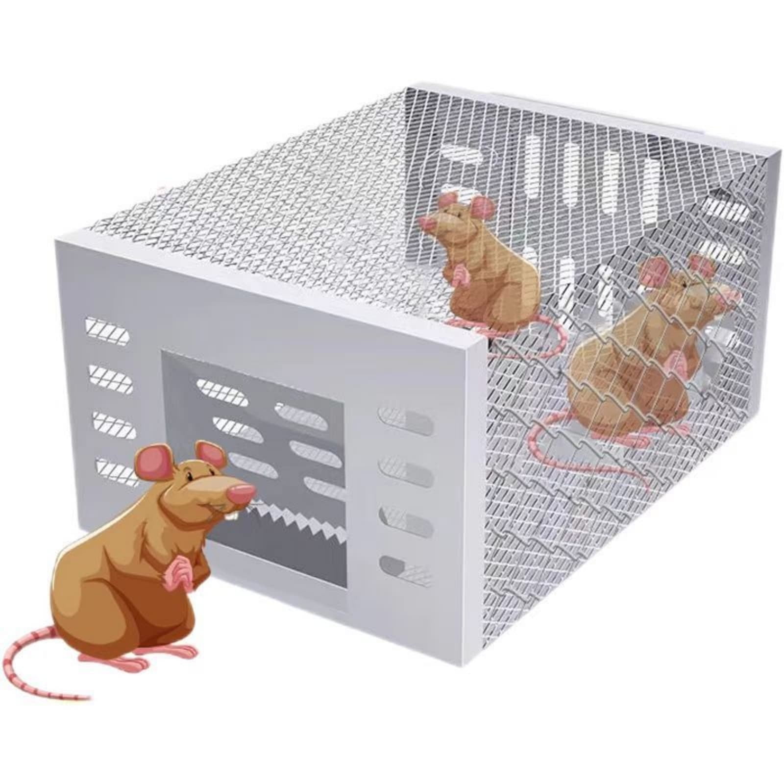 DAMAI Stainless Steel Automatic Mousetrap, Automatic Continuous Cycle Mouse Trap Household Rat ...
