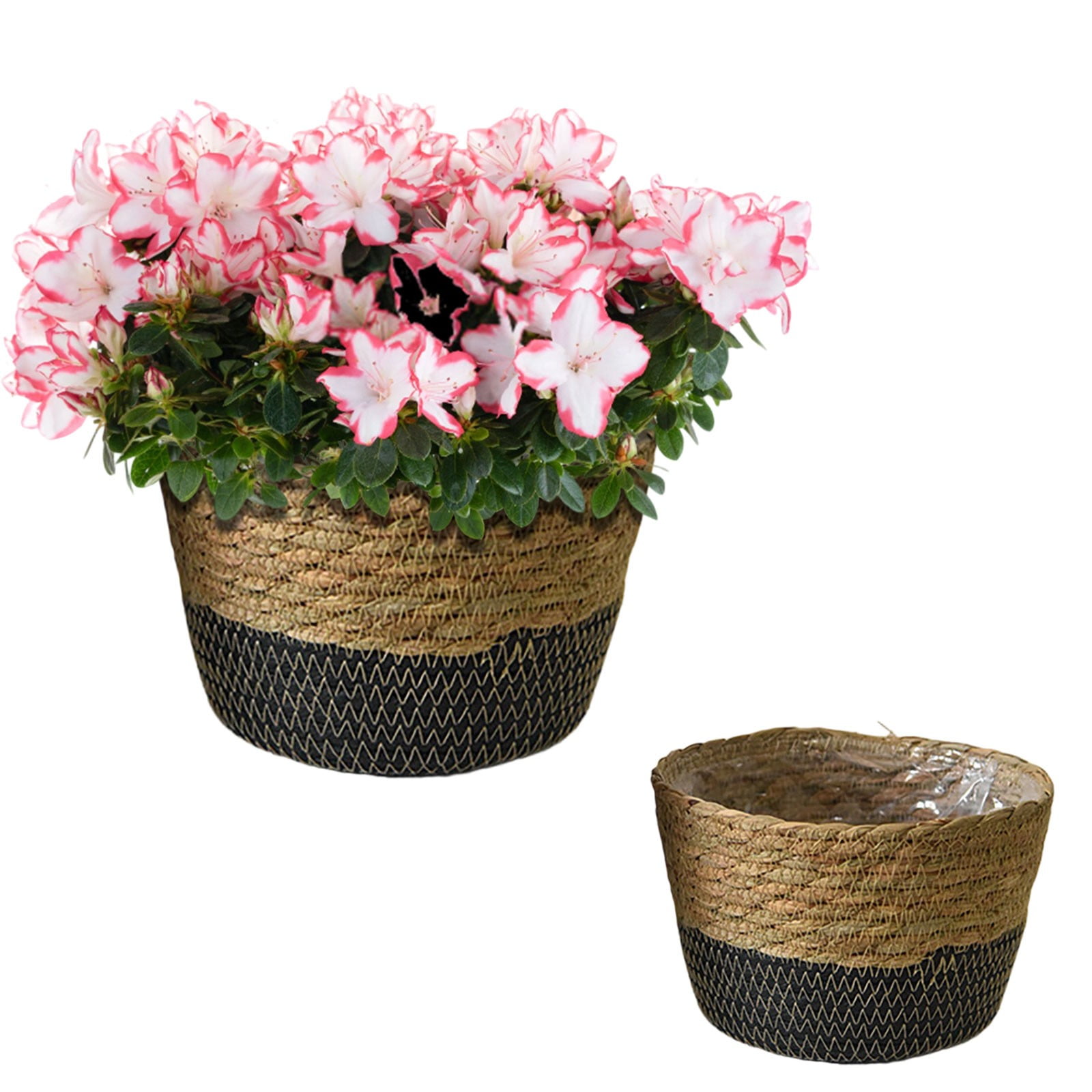DAMAI Straw Weaving Flower Plant Basket,Decorative Straw Woven Flower ...