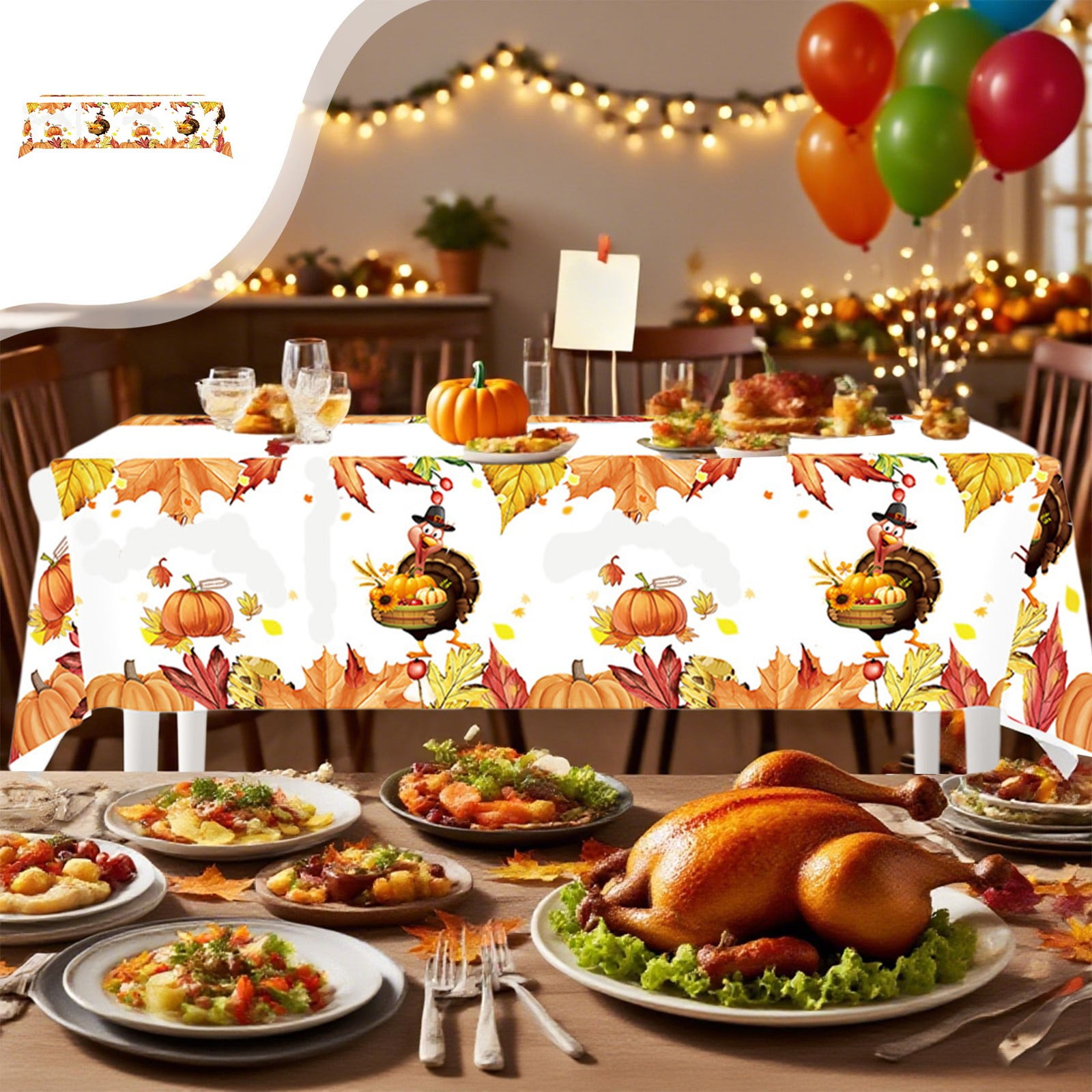 DAMAI Thanksgiving Turkey Plates,10 Pcs 7 Inch Fall Disposable ...