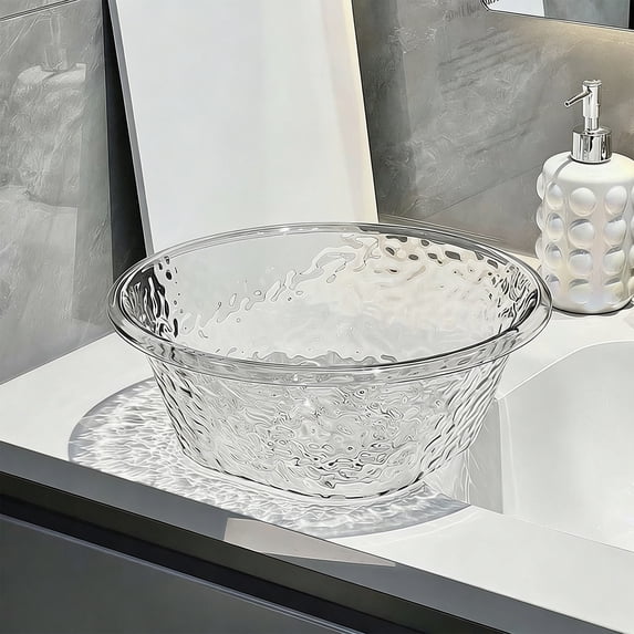 DAMAI Transparent Household Basin, Round Thickened PET Plastic Laundry ...