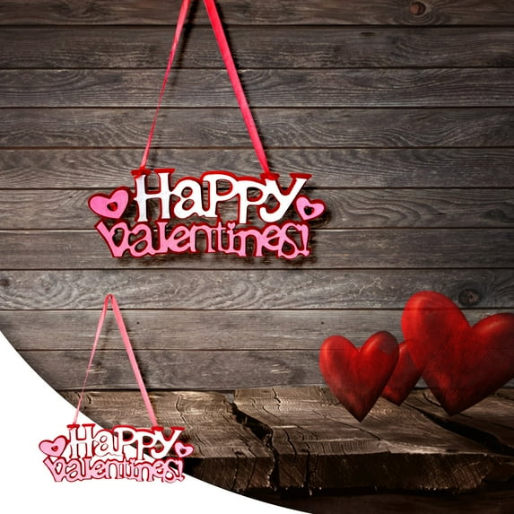 DAMAI Valentine's Day Non-Woven Hanging Sign 11inch Happy Valentine's ...