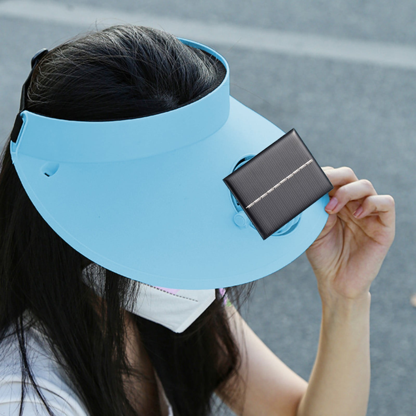 DAMAI Visor Hats for Women,Solar Fan Hat Sun Visor with 3 Wind Speed ...